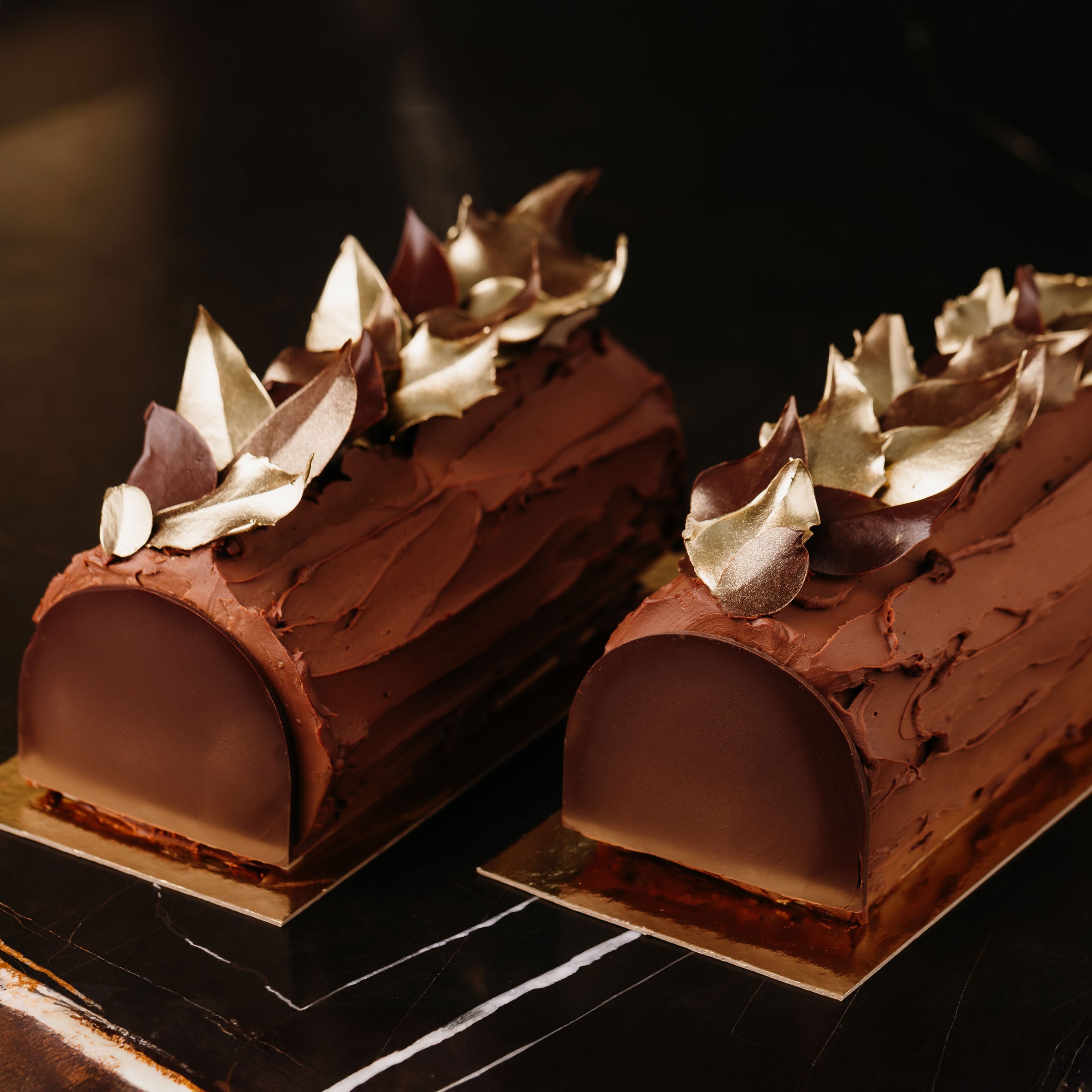 Hazelnut Praline Bûche de Noël | Thierry Chocolates